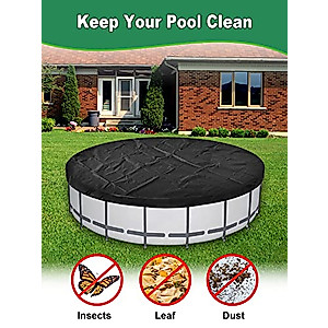 Round Pool Cover 8 FT, Pool Covers for Above Ground Pools, Durable Solar Pool Cover, Cold and UV Resistant Pool Winterizing Kit, Includes Winch and Cable for Easy Installation