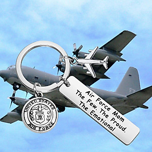 LQRI Military Mom Gift The Few The Proud The Emotional Keychain for Army Mom Navy Mom Air Force Mom Soldier Military Jewelry Deployment Gift for Mom (air force mom)