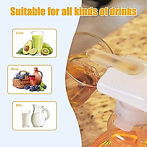 Automatic Drink Dispenser for Fridge Gallon, 2 Pack Beverage Dispenser for Hands-Free Milk, Juice, Drink, Electric Tap, Easy to Use for Kids, Family, Party, Outdoor, Indoor