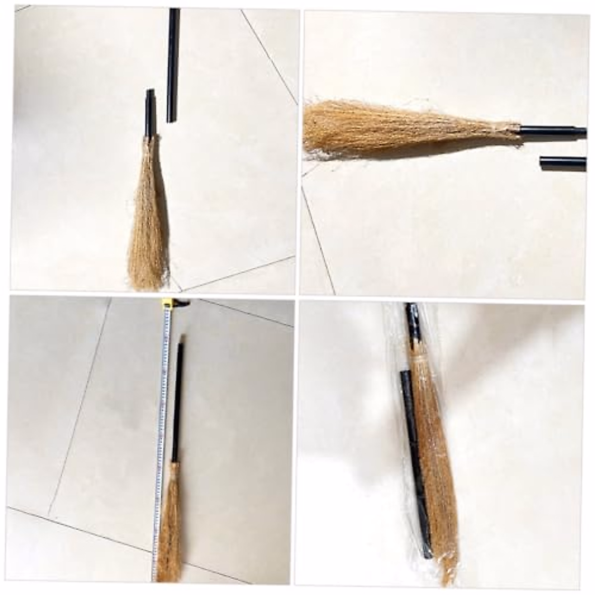 FOMIYES 2pcs Halloween Witch Broom Props Wood Witch Broom for Cosplay Masquerade Broom Toy Halloween Decorative Prop Vivid Cosplay Party Supply