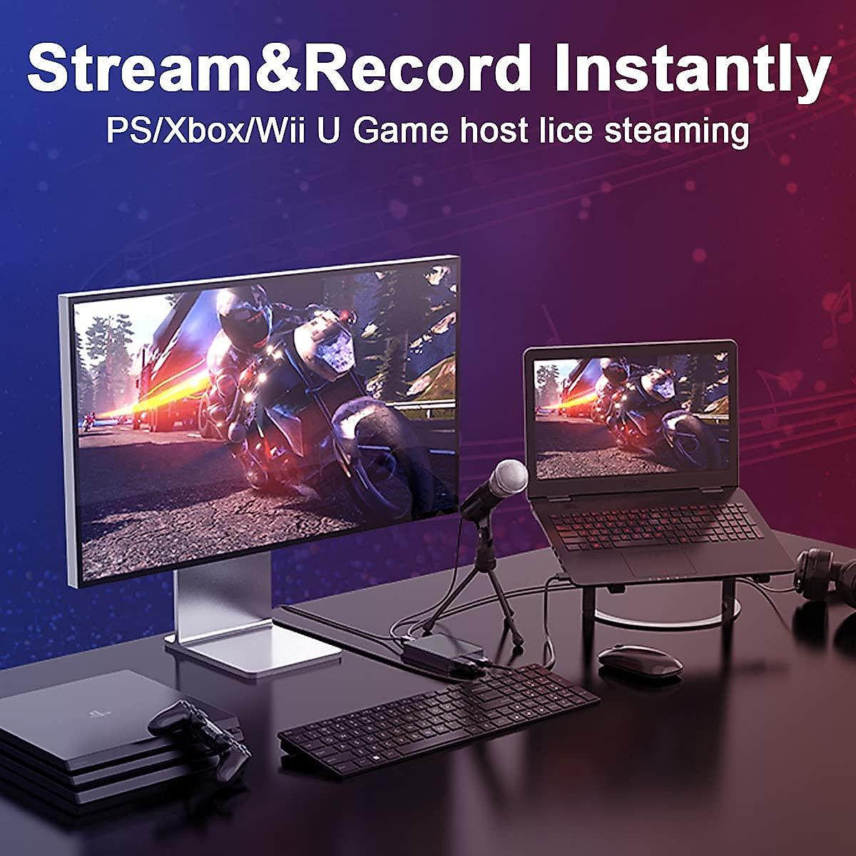 Capture Card, 4K HDMI Audio Video Capture Card with Loop-Out, HDMI to USB 2.0 Capture Card - High Definition 4K 60fps - for Gaming, Streaming, Teaching, Video Conference or Live Broadcasting