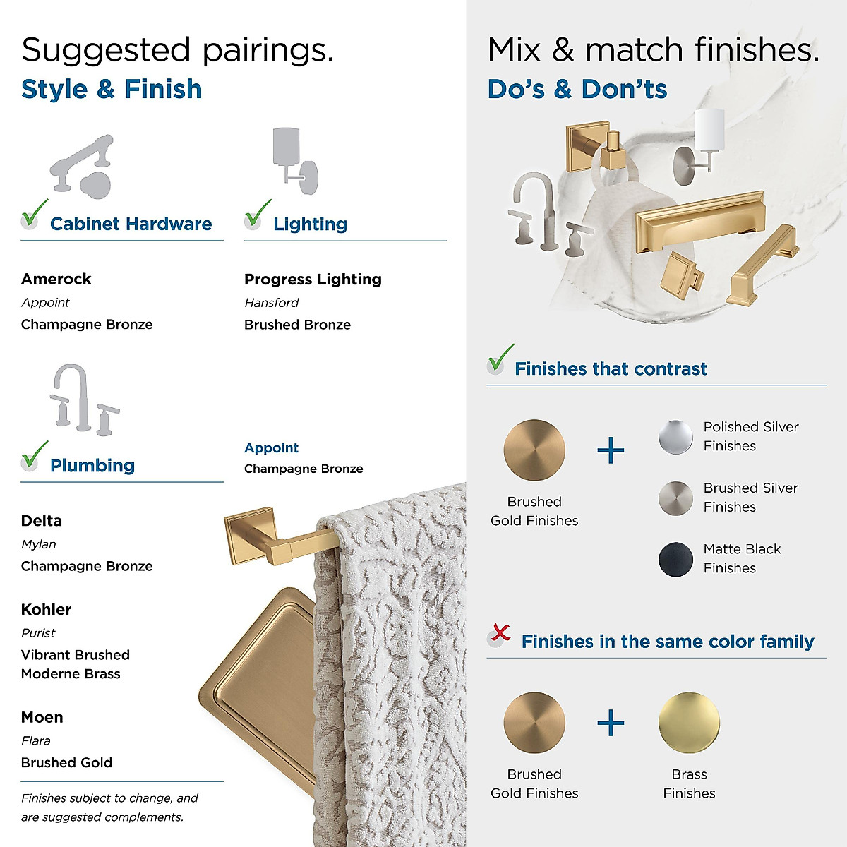 Amerock BH36070CZ | Champagne Bronze Single Robe Hook | 1-7/8 in. (48 mm) Length Towel Holder | Appoint | Towel Hook for Bathroom | Bathroom Hardware | Bath Accessories