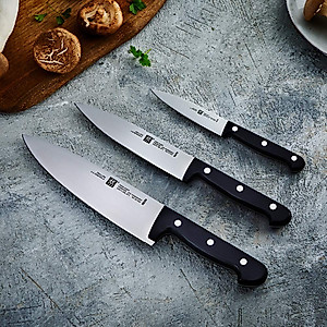 ZWILLING Twin Chef Knife Set, Steel, Silver/Black, 3-Piece