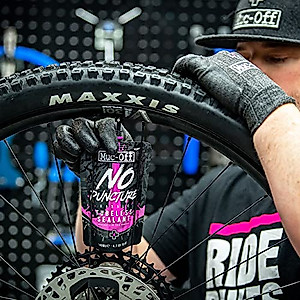 Muc Off No Puncture Hassle Tubeless Sealant, 1 Liter - Advanced Bicycle Tyre Sealant with UV Tracer Dye that Seals Tears and Holes Up to 6mm