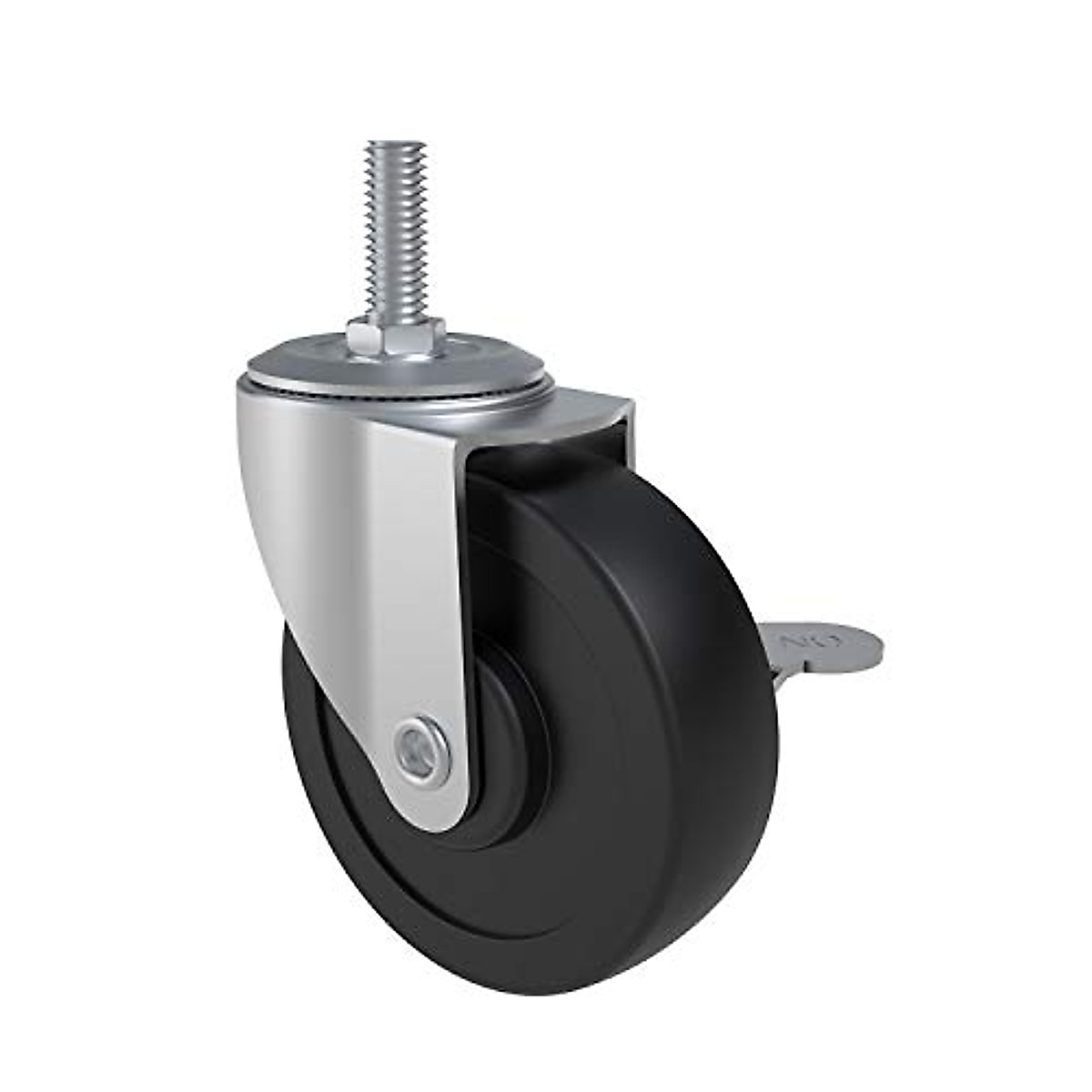 AAGUT 3" Steel Wire Shelving System Casters, 5/16"-18 x 3/4" stem casters with 4 Nuts and Spanner, Set of 4