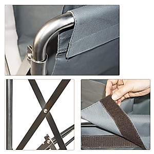 Bimiti Commercial Laundry Cart Folding Laundry Hamper Cart with Heavy Duty Rolling Lockable Wheels Collapsible Stainless Steel Laundry Trolley Cart with Foldable Waterproof Oxford Bag