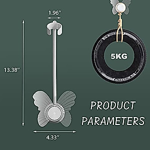 minstely Adjustable Hair Dryer Holder Wall Mounted, Hands Free Blow Dryer Holder, Bathroom Organizer - Butterfly Decor (white)