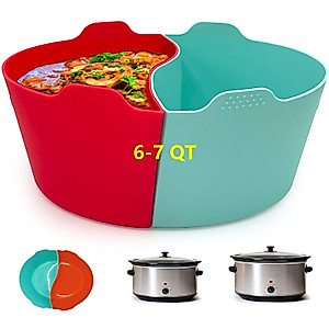 Magikichen 6-7 Quart Oval Silicone Slow Cooker Liners,For Crockpot Liners,Reusable Crock pot Divider Insert,BPA-Free, Dishwasher Safe