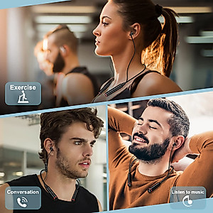 DDINTTAO Bluetooth Headphones Neckband, Bluetooth 5.0 Wireless Soft in-Ear Earbuds, 30 Hours Music time Wireless Headset with Magnetic, Suitable for Sport, Fitness