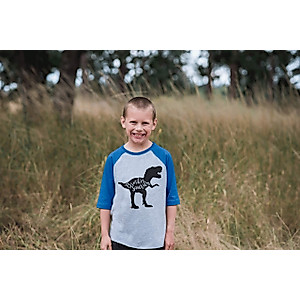 7 ate 9 Apparel Boy's Brother Dinosaur Blue Raglan Tee 18 Months