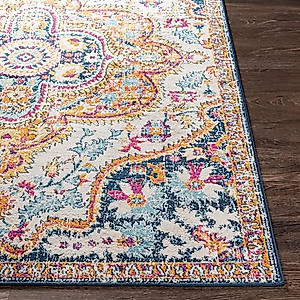 Livabliss Nyburg Vintage Medallion Area Rug,6'7" x 9',Burnt Orange/Medium Gray