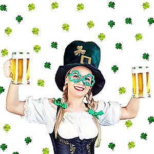 St. Patrick's Day Shamrocks Green/Party Table Decoration Confetti Sprinkles or DIY for Lucky Clover Party Supplies (Four Leaf Clover 22MM)