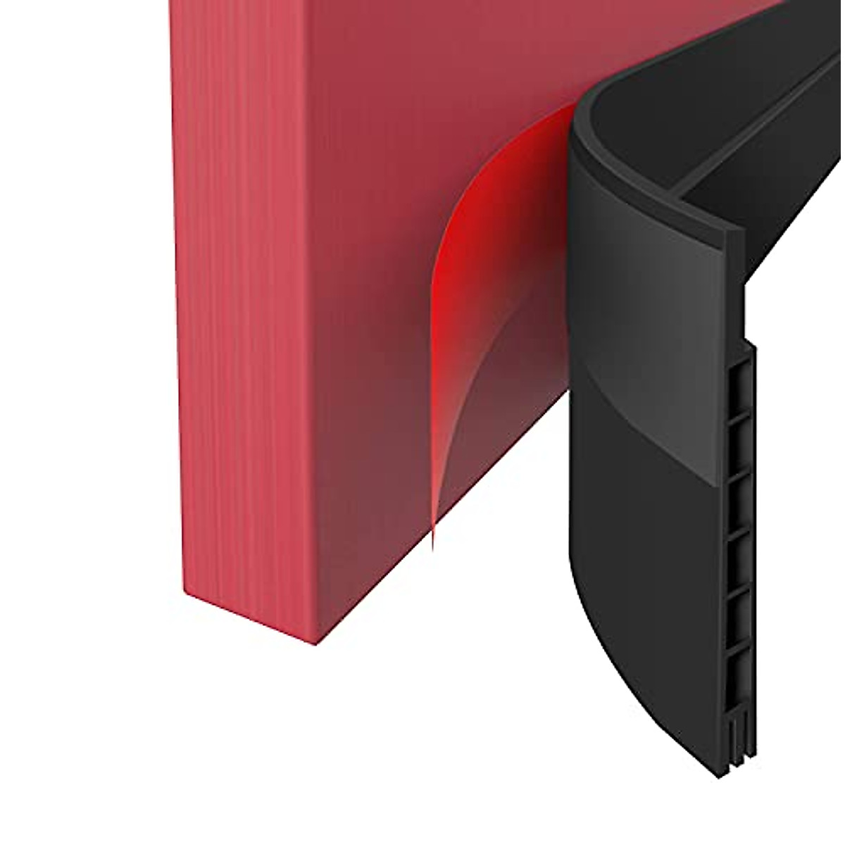 Upgraded Door Draft Stopper for Large Gap,Widened Door Sweep Seal Gap Up to 1-2/5" for Interior, Exterior and Garage Doors- Keeping Draft,Dust, Noise, Unwanted Light and Pests Out, 3" W x 37" L,Black