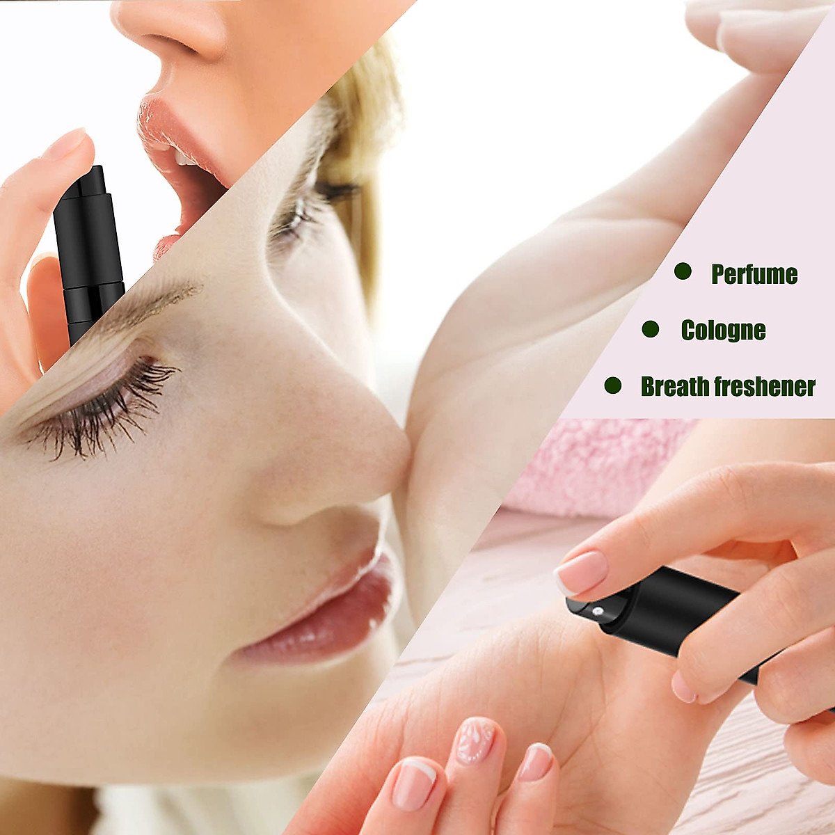 IRON BILL 8ML Mini Atomizer Perfume Travel (Matte Black) Refillable Bottle Portable Spray Bottle for Cologne and Perfume (3pcs)