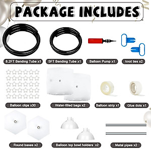 Balloon Arch Kit, Adjustable Balloon Arch Stand: Balloon Arch Frame Garden Arbors with Base - for Wedding Baby Shower Birthday Party Supplies Decorations (Black)