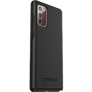 OtterBox Galaxy Note20 5G Symmetry Series Case - BLACK, ultra-sleek, wireless charging compatible, raised edges protect camera & screen
