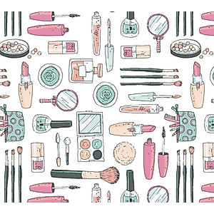 Makeup Wrapping Paper Spa Party Gift Wrap - Folded 30 x 20 Inch (3 Sheets)