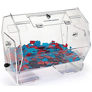 Clear Plexiglas Raffle Drum with Locking Hinged Door for Countertop Usage - Medium