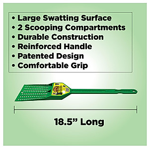 BILLY-BOB Multi-Purpose Heavy Duty Fly Swatter - 2 Pack - Fly Swatter with Bug Scooping Compartments