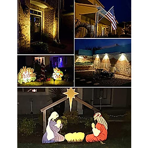 BOHON Solar Outdoor Lights Waterproof Solar Spot Lights Outdoor Spotlight 2-in-1 Wall Lights Auto On/Off Security Night Lights for Landscape Lighting Yard Patio Garden Deck Pathway 2 Pack (Warm White)