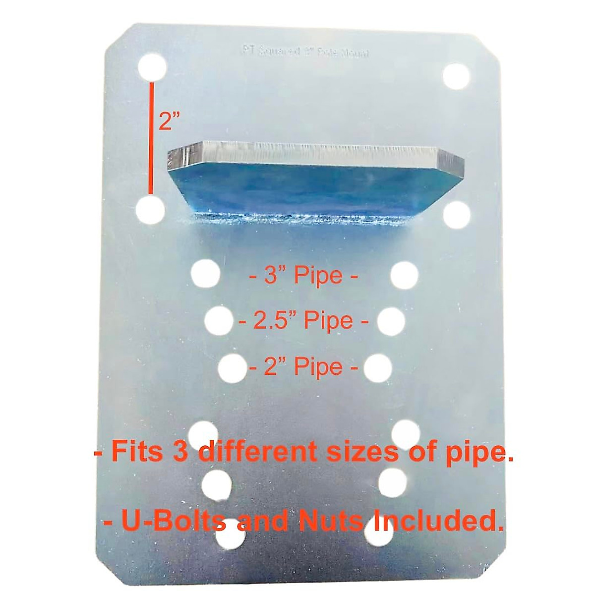 Solar Panel Array Top of Pole Ground Mount Bracket 2" - 2.5" - 3" Pipe Universal Bolt On