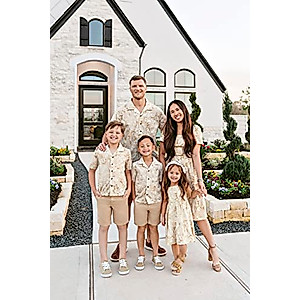 The Children's Place Baby Girls' and Newborn Dresses, Cream Palm Print, 6-9 Months