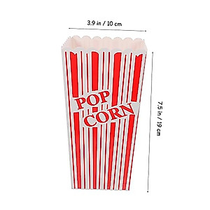 BESTOYARD 30 Pcs Popcorn Popcorn Bucket Party Popcorn Containers Striped Popcorn Boxes Disposable Popcorn Bags Disposable Cake Containers Candy Containers Disposable Containers Snack Bag