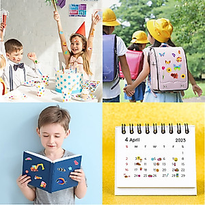 24 Sheets(500+) 3D Puffy Stickers for Toddlers Kids, Bulk Preschool Sticker Sheets for Reward, Craft, Scrapbooking Including Animal, Fruits, Dinosaurs, Fish and More