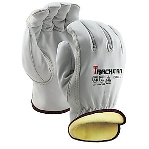Stauffer Trackman Premium Goatskin Leather, Kevlar lined, Cut Resistant Work Gloves (Large)