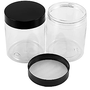 ZEONHEI 30 Pack 8 Oz Plastic Jars with Lids, 250ml Clear Plastic Storage Jars, Wide Mouth Clear Empty Plastic Containers for Food Storage Cream Jam Samples Spices