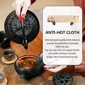 Pan Handle Covers Tea Kettle Handle Cover Tea Pot Hot Handle Cover Sleeve Vintage Cloth Pot Pan Grip Handle Holder Sleeves Mitt Glove for Home Kitchen B