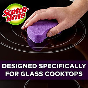 Scotch-Brite Scratch-Free Glass Cooktop Pads, Chemical-Free Cleaning, 2 Cleaning Pads