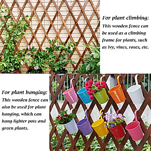 uyouous Garden Fence Wood Garden Fencing 2 Pack Extendable Instant Fence Wooden Garden Fence Expandable Freestanding Wood Garden Trellis Fence for Home Yard Garden Indoor Outdoor