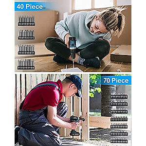 WESCO Drill Bit Set, Screwdriver Bit Set, 201-Piece Impact Driver Bit Set, Tools for Men, Drill Bits for Wood Metal Cement Drilling and Screwdriving, Gift for Men