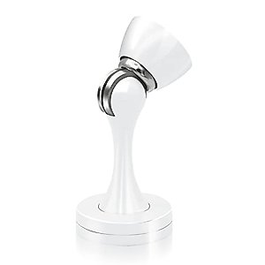 Magnetic Door Stop, White Magnetic Door Stopper Heavy Duty Magnetic Door Holder Catch Stainless Steel Soft-Catch Door Stoppers for Bottom of Door, Doorstop Wall Floor Mount 1 Pack