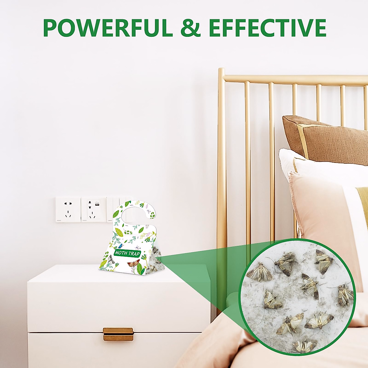 LUOJIBIE Clothes Moth Traps 5-Pack, Prime Safe Indoor Moth Traps with Pheromones for Wool Closet Carpet