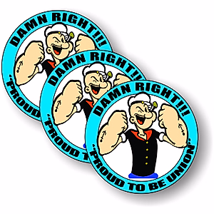 3 pcs Proud PRO Union - NO Rats | Hard Hat, Tool Box Stickers - USA Union | 100% PVC