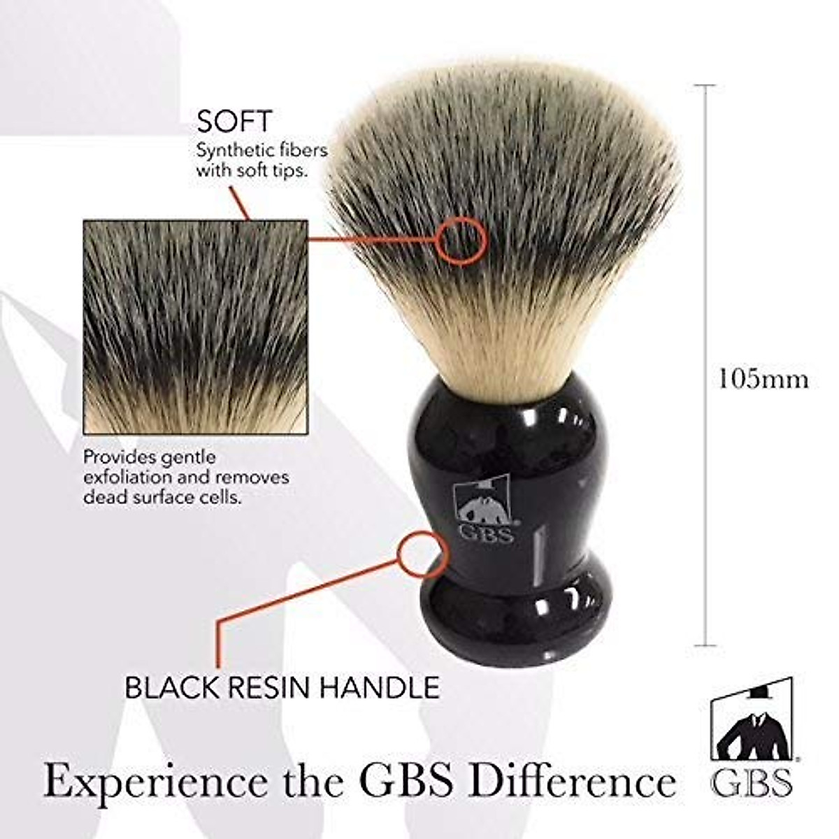 G.B.S Wet Shaving Kit for Men Shaving Kit Includes 6/8in Rust-free Straight Razor with Black Wooden Handle, Synthetic Brush with chrome Shave Soap Bowl Leather Strop