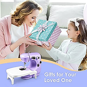 Sewing Machine, Portable Sewing Machine for Beginners with Light and Extension Table, Easy to Use & Safe for Kids, Best Gifts Suitable for DIY Home Travel, Space Saver