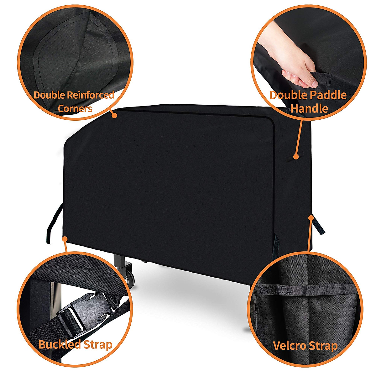 iCOVER 28 inch Griddle Cover for Blackstone, 600D Heavy Duty Waterproof Anti-UV Canvas Flat Top BBQ Cover for Blackstone 28" Outdoor Cooking Gas Grill Griddle with One Side Shelf