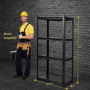 Raybee Garage Shelving Heavy Duty Shelving Unit Metal Storage Shelves for Storage Load 1640LBS 4-Tier Adjustable Garage Storage Shelves Pantry Basement 57" H x 27.6" L x 13.7" D