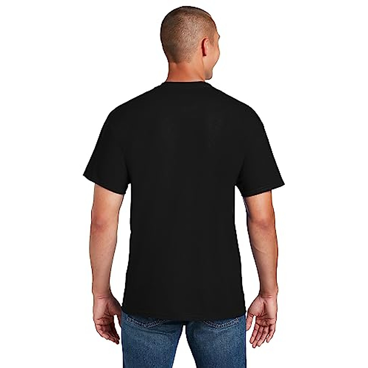 Fruit of the Loom Men's Pocket Crew Neck T-Shirt (Pack of 4), Black, X-Large