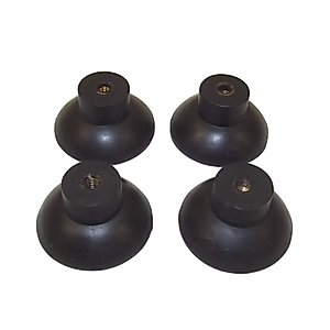 JL Missouri Parts 4X 3/8" #8-32 Female Screw in 1 5/16" Rubber Suction Cups, 11/16" Tall, Made in USA