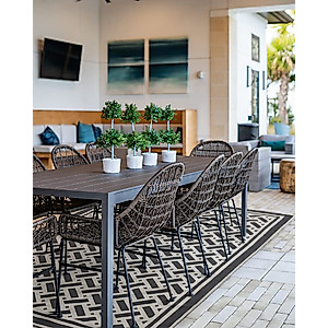tchdio Weave Outdoor Patio Rug 5x8 Area Rug, Classic Outdoor Area Rug, Easy Cleaning, High Traffic, Non Shedding Indoor Outdoor Rugs