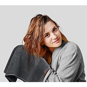 Utopia Towels 8-Piece Premium Towel Set, 2 Bath Towels, 2 Hand Towels, and 4 Wash Cloths, 600 GSM 100% Ring Spun Cotton Highly Absorbent Towels for Bathroom, Gym, Hotel, and Spa (Grey)