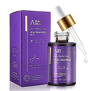 Niacinamide Serum 10% with Arbutin2%,Zinc 1% for Face Vitamin B3 Pore Minimizer Reduce Acne,Wrinkles, Lines, Hyperpigmentation, Dark Spot Remover for Face,1fl.oz