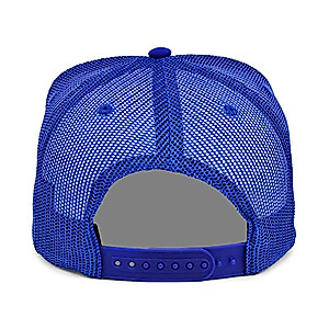 Lids Blank Basic Foam Trucker Adjustable Snapback Hat White/Royal Blue