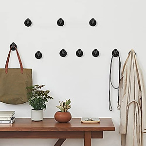 TUNNY 10 Pack Single Prong Towel Hook -Matte Black Robe Hook Bathroom Towel Hook Towel Holder for Bathroom, Bathroom Accessories