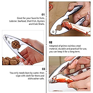 Hemoton Lobster Crackers Crab Plier Crab Leg Cracker Nut Walnut Opener Tool Stainless Steel Seafood Crackers (Silver)