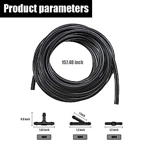 UGSHY 13Ft Car Windshield Washer Hose Kit, Universal Washer Fluid Hose with 30 Hose Connectors, Suitable for Most Car Windshield Fluid Tubing (Black)